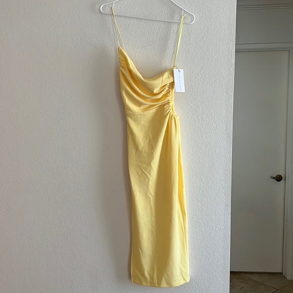 saints + secrets | Dresses | Reed Midi Dressyellow One Shoulder Cut Out ...